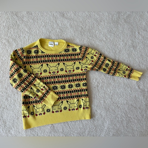 Pokemon | Shirts & Tops | Pokmon Pikachu Yellow Size Med Kids Sweater ...